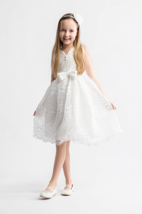 Otroška obleka Matilda bela - ZOYA Fashion